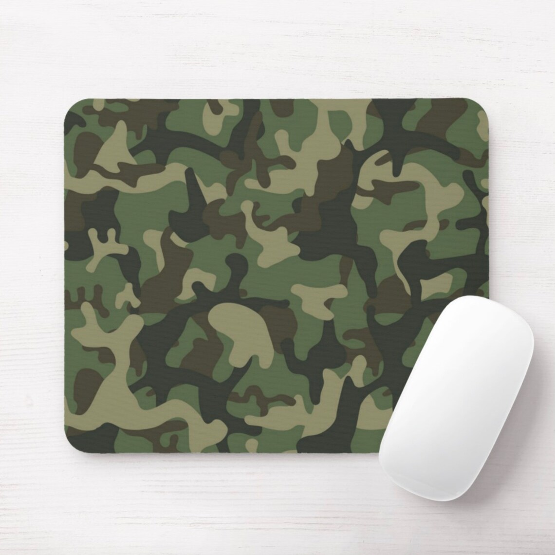 Woodland Camo Print Mouse Pad Green/drab/olive Mousepad | Etsy