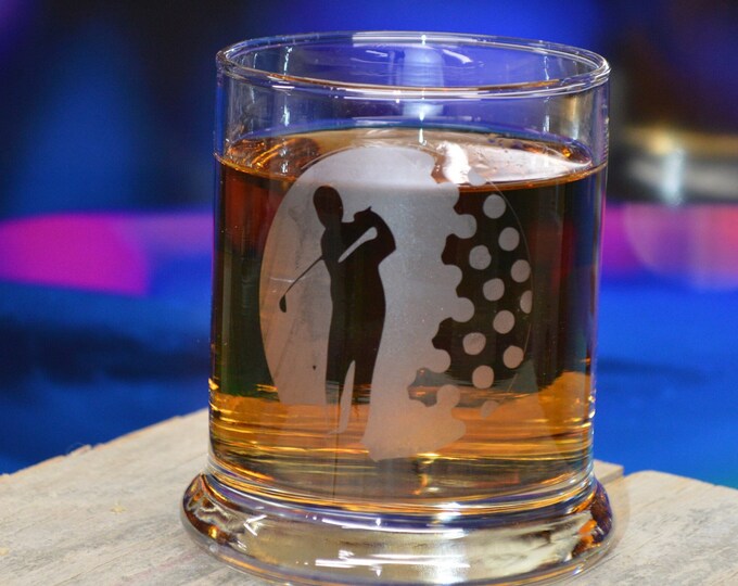 Golf Ball and Player Whiskey Drinking Glass Popular Collections Great ...