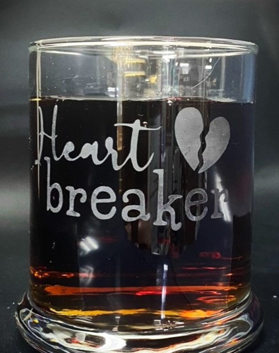 Etched Glassware Heart Breaker,valentines ,love Stackable Collection - Etsy