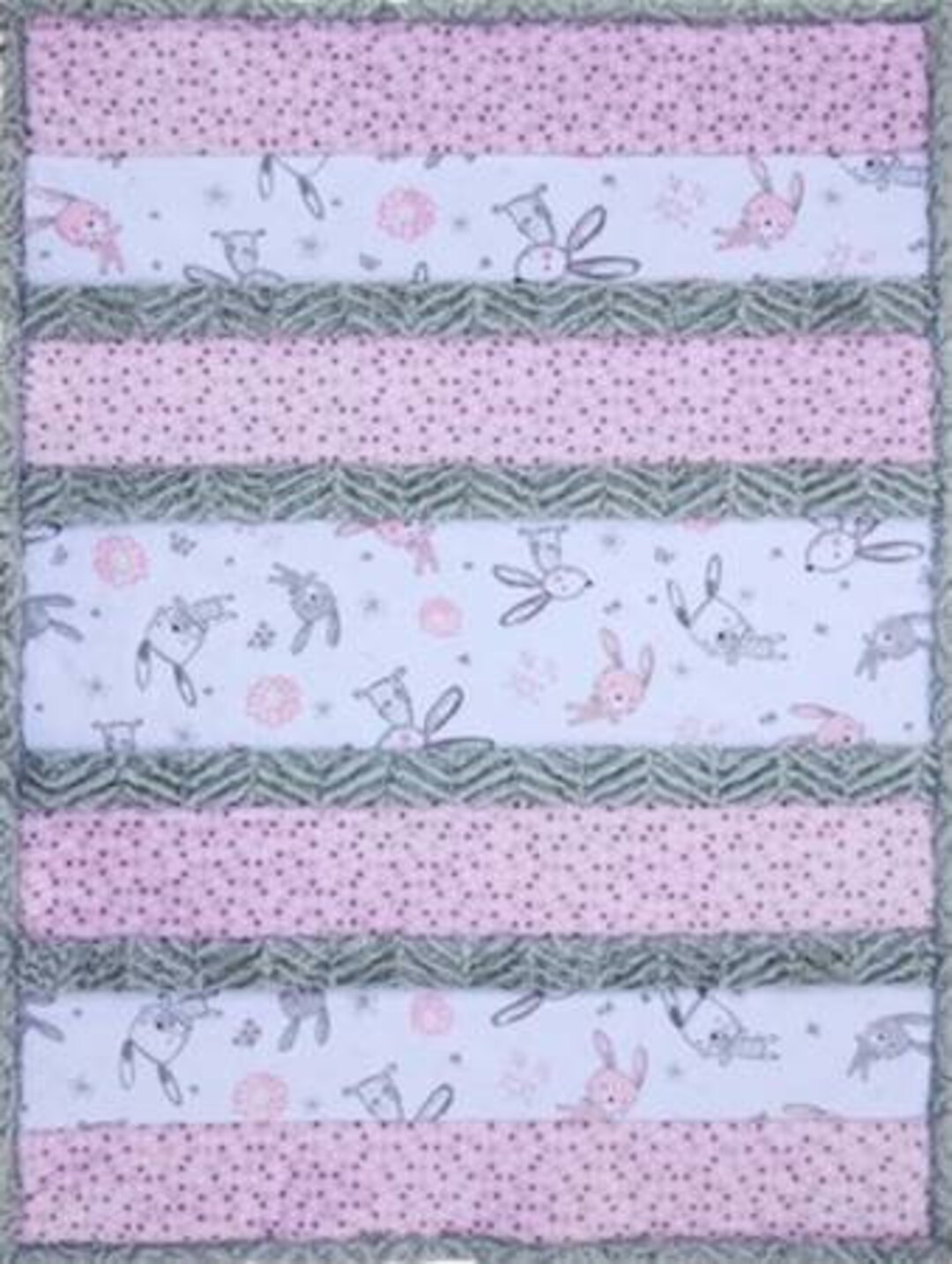BACKING INCLUDED! COMPLETE Cuddle Minky Quilt Kit Bambino Bunny Hunny ...