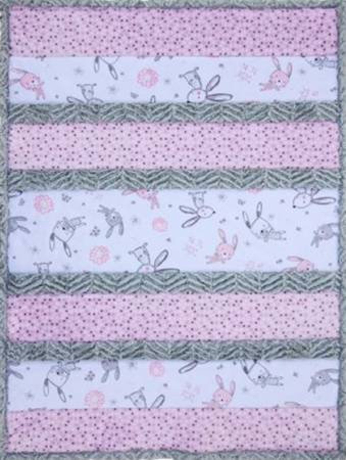 BACKING INCLUDED! COMPLETE Cuddle Minky Quilt Kit Bambino Bunny Hunny ...