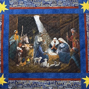 Picture a Christmas Nativity Scene Quilt Kit - Holy Family and Wise Men ...