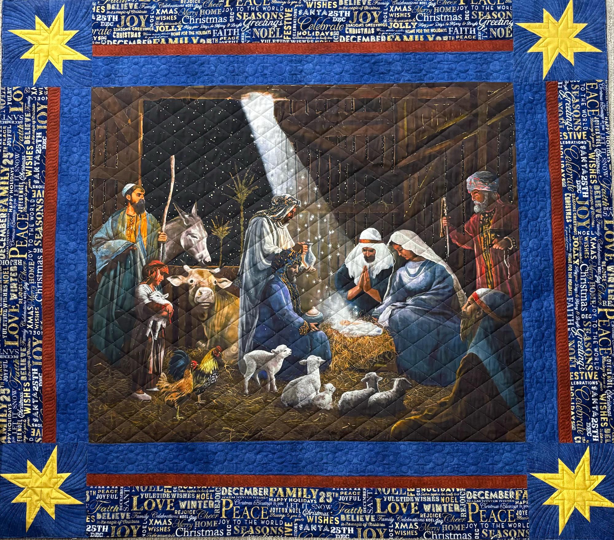 Picture a Christmas Nativity Scene Quilt Kit - Holy Family and Wise Men ...