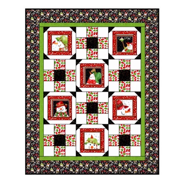 Snowman Panel Quilt Pattern - Etsy