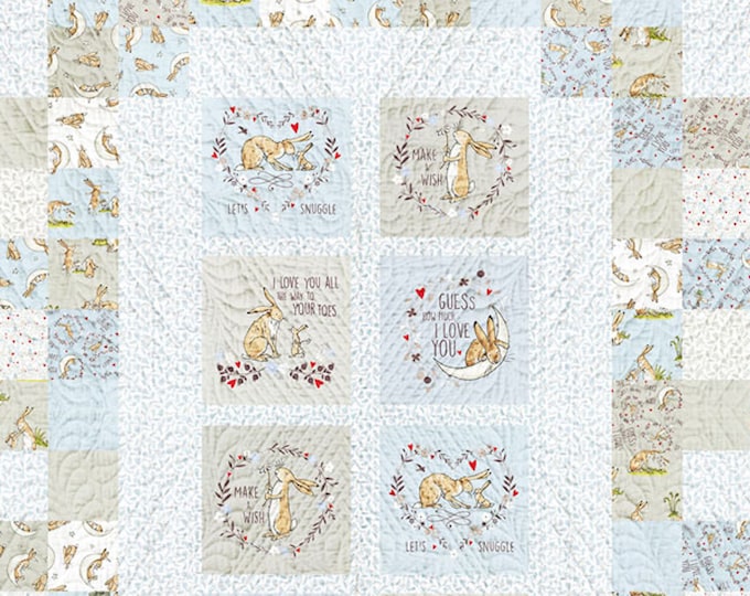 Guess How Much I Love You - BLUE Quilt Kit 50" X 68" From Clothworks ...