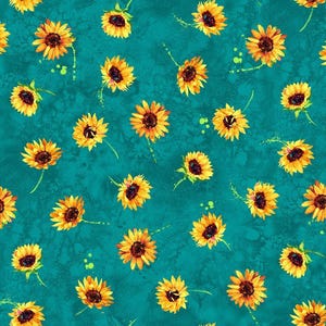 Sunflower Sundance Quilt Kit 60" X 78" by Timeless Treasures Grand ...