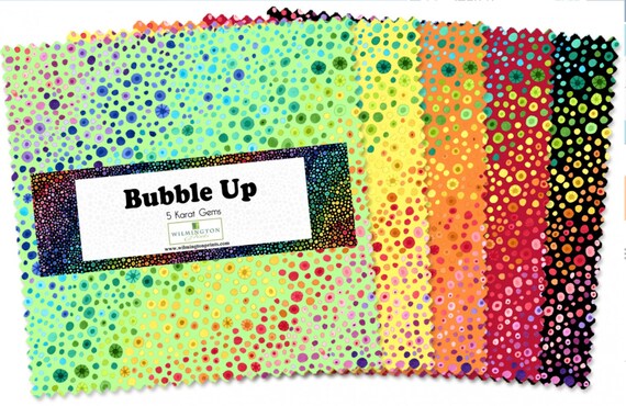 5 Squares Charm Pack Fabric Bubble up 5 Karat - Etsy
