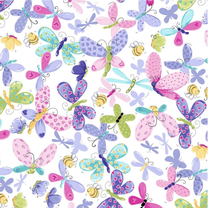 Flutterby Storybook Quilt Kit - Butterfly Fabrics by Susybee PURPLE ...