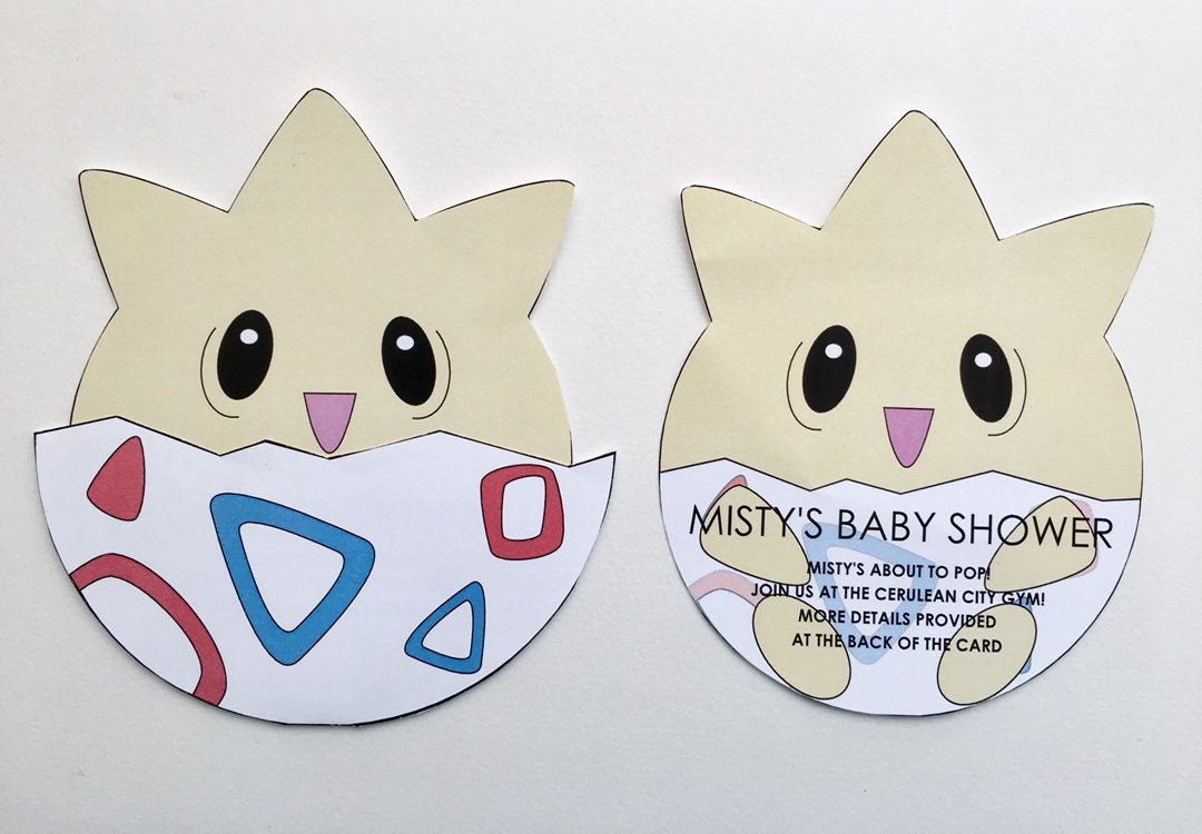 Togepi Baby Pokemon Invitation, Pokemon Go Theme Birthday, Baby Shower ...