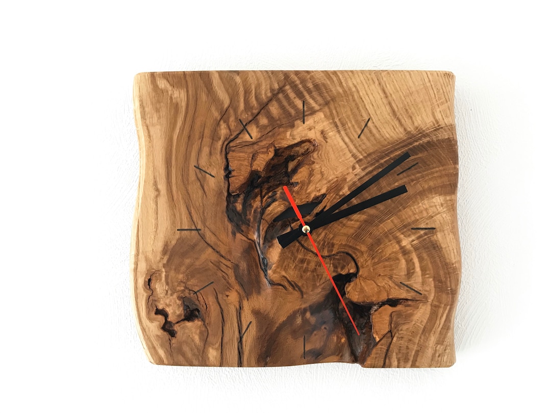 Oak Wall Clock. Quartz Movement.handcrafted.interior Design.wood Clock ...