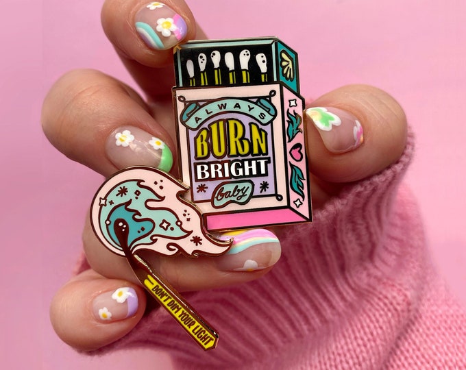 PASTEL Burn Bright Matchbox & Dont Dim Your Light Matchstick - Etsy