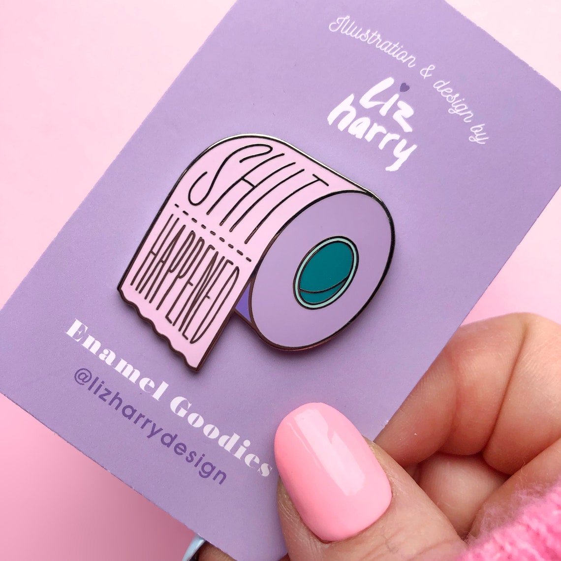 Shit Happened Toilet Roll Enamel Pin Sweary Pin Panic | Etsy