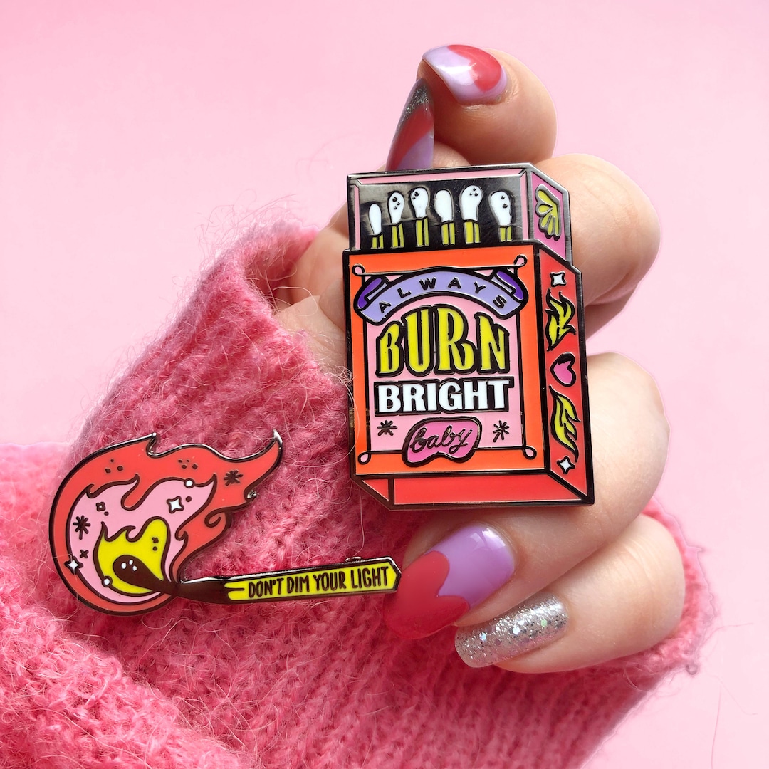RED Match Enamel Pin Set Matchbox Pin Matchstick Enamel Pin Galentines ...