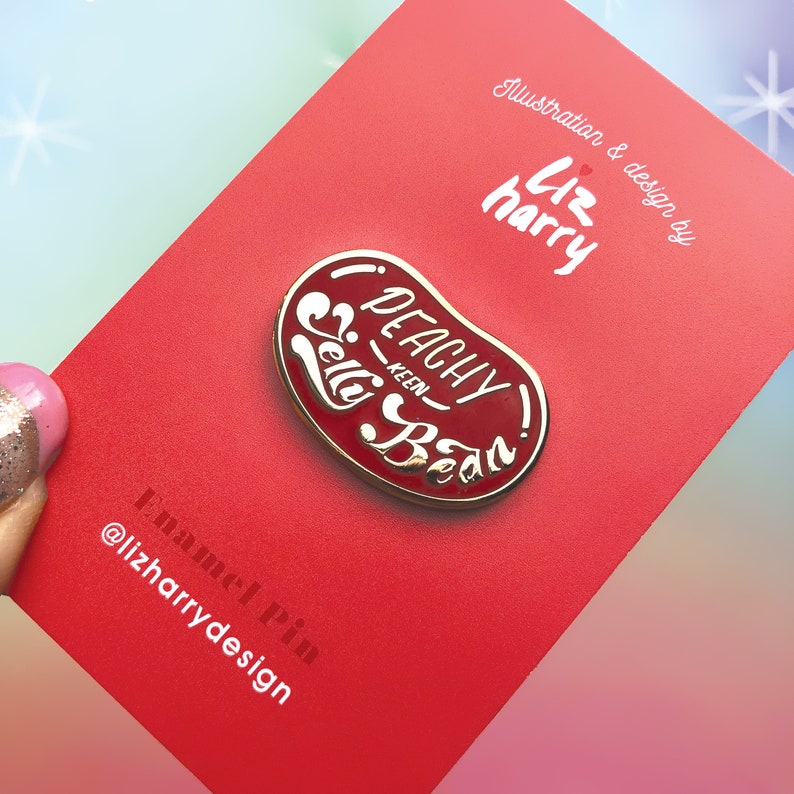 Jelly Bean Pin Peachy Keen Jelly Bean Pin Enamel Pin | Etsy