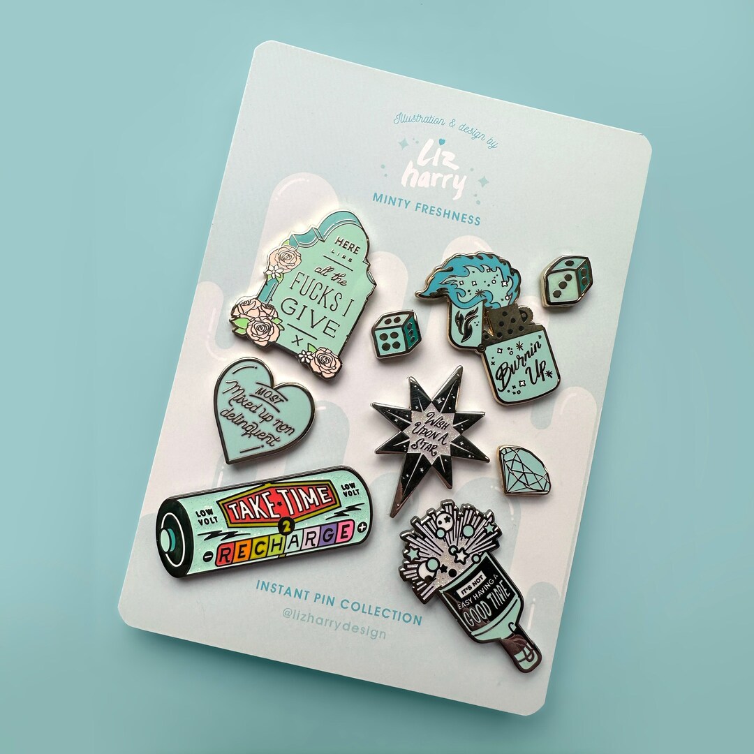 MINT Pin Enamel Bundle Instant Enamel Pin Collection Stocking Stuffer 9 ...
