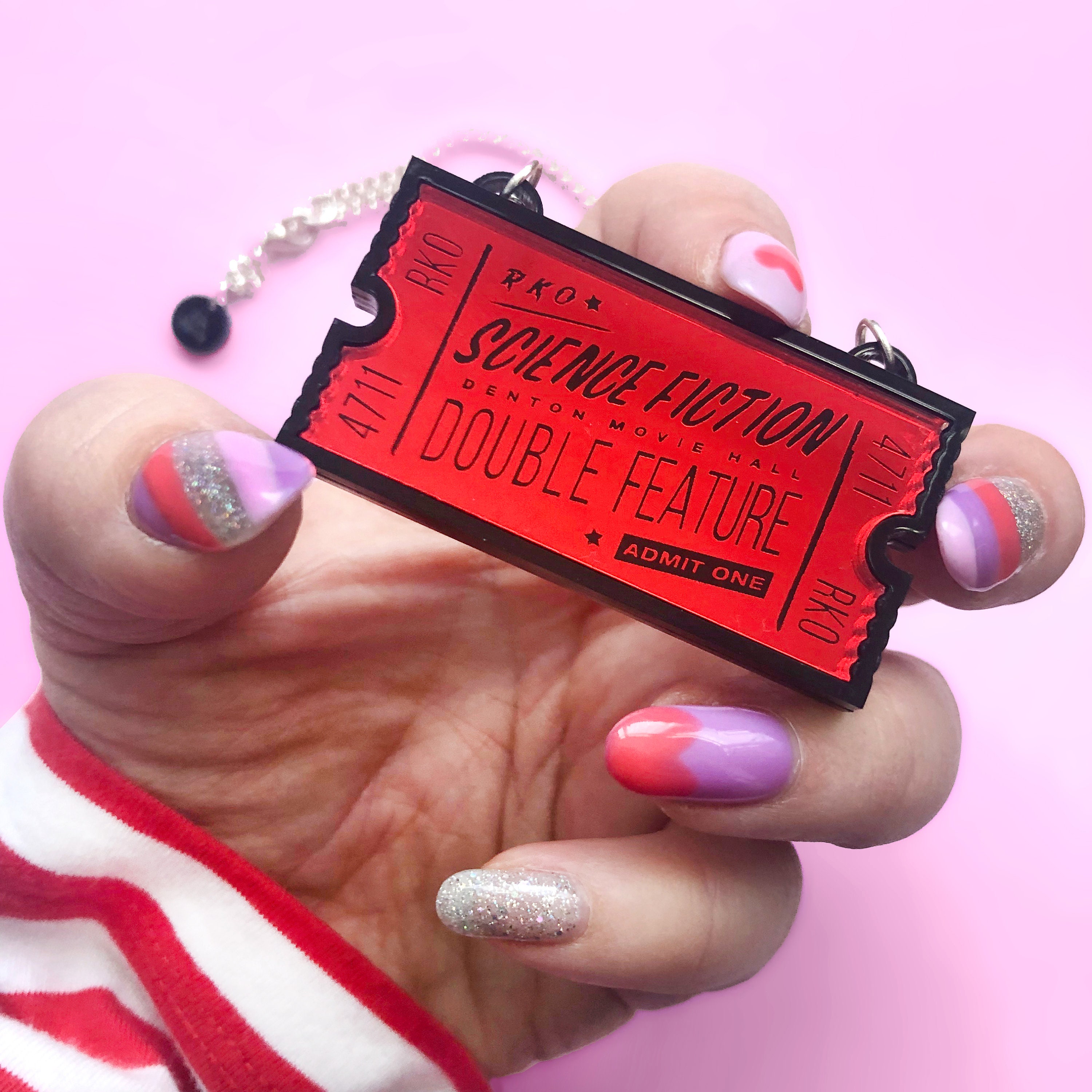 RED Rocky Horror Necklace - Movie Ticket Pendant - Laser Cut Necklace ...