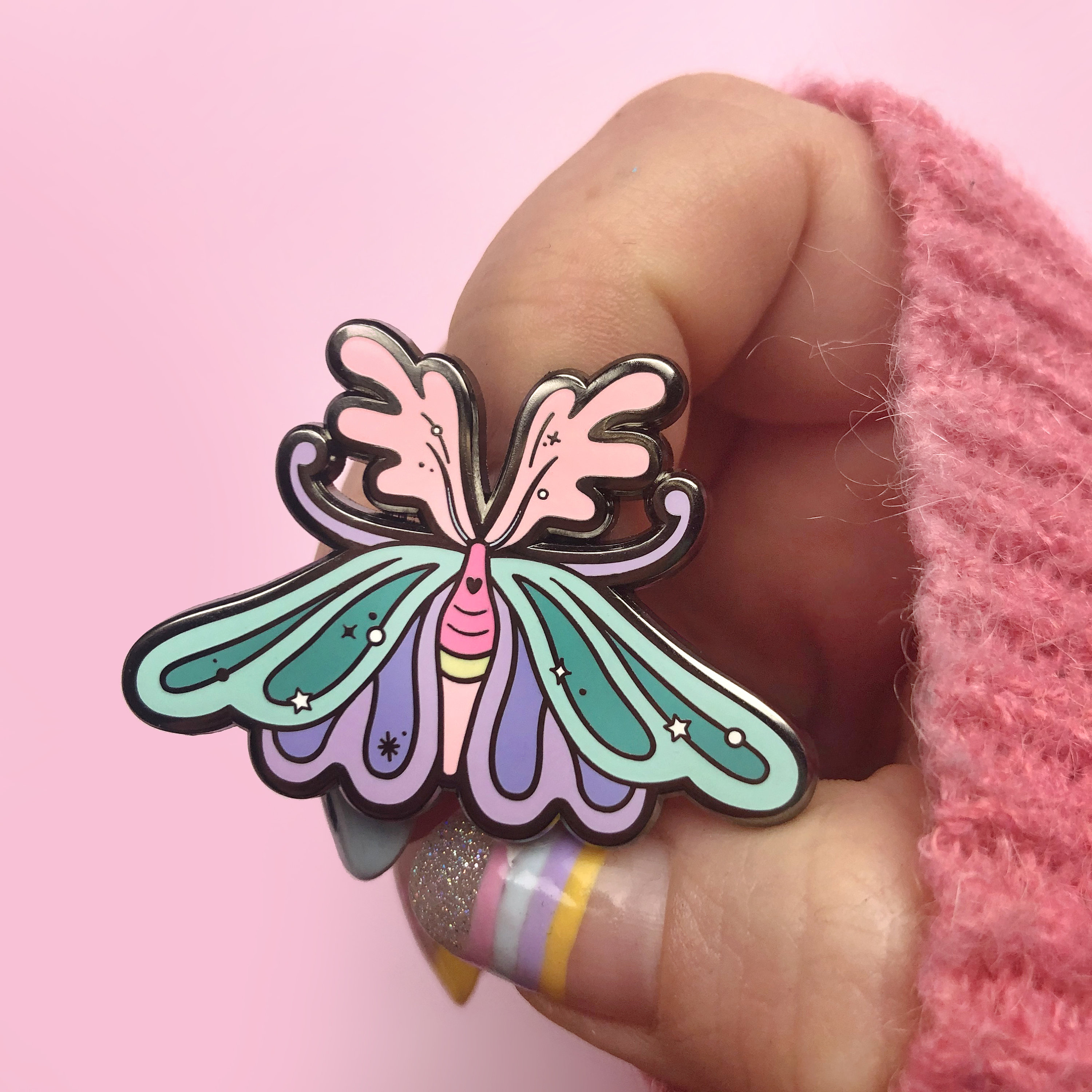 Moth Enamel Pin - Pastel Moth Enamel Pin - Magical Pin - Halloween Pin ...