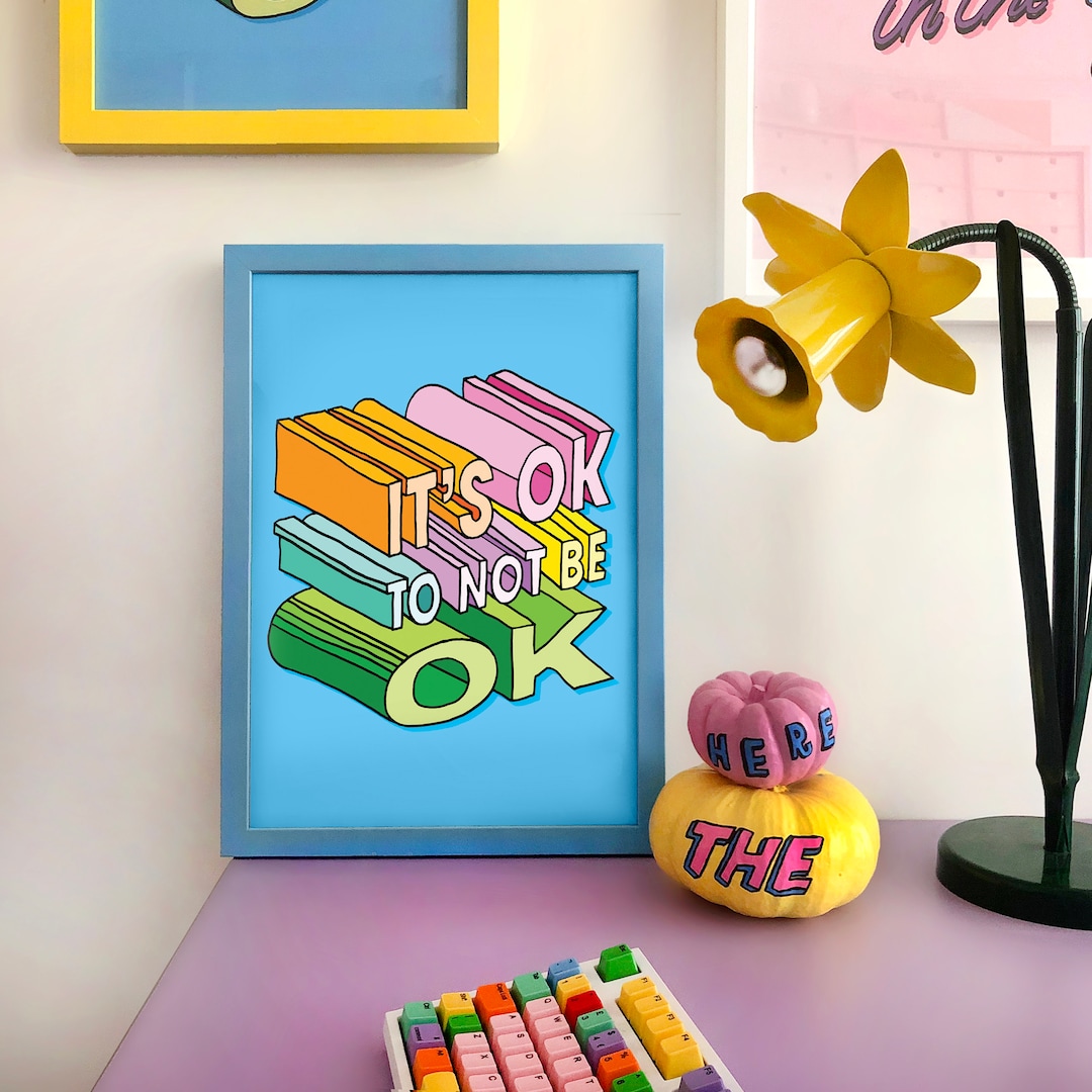 Inspirational Lettering Print - Lettering Print - Mental Health Print ...