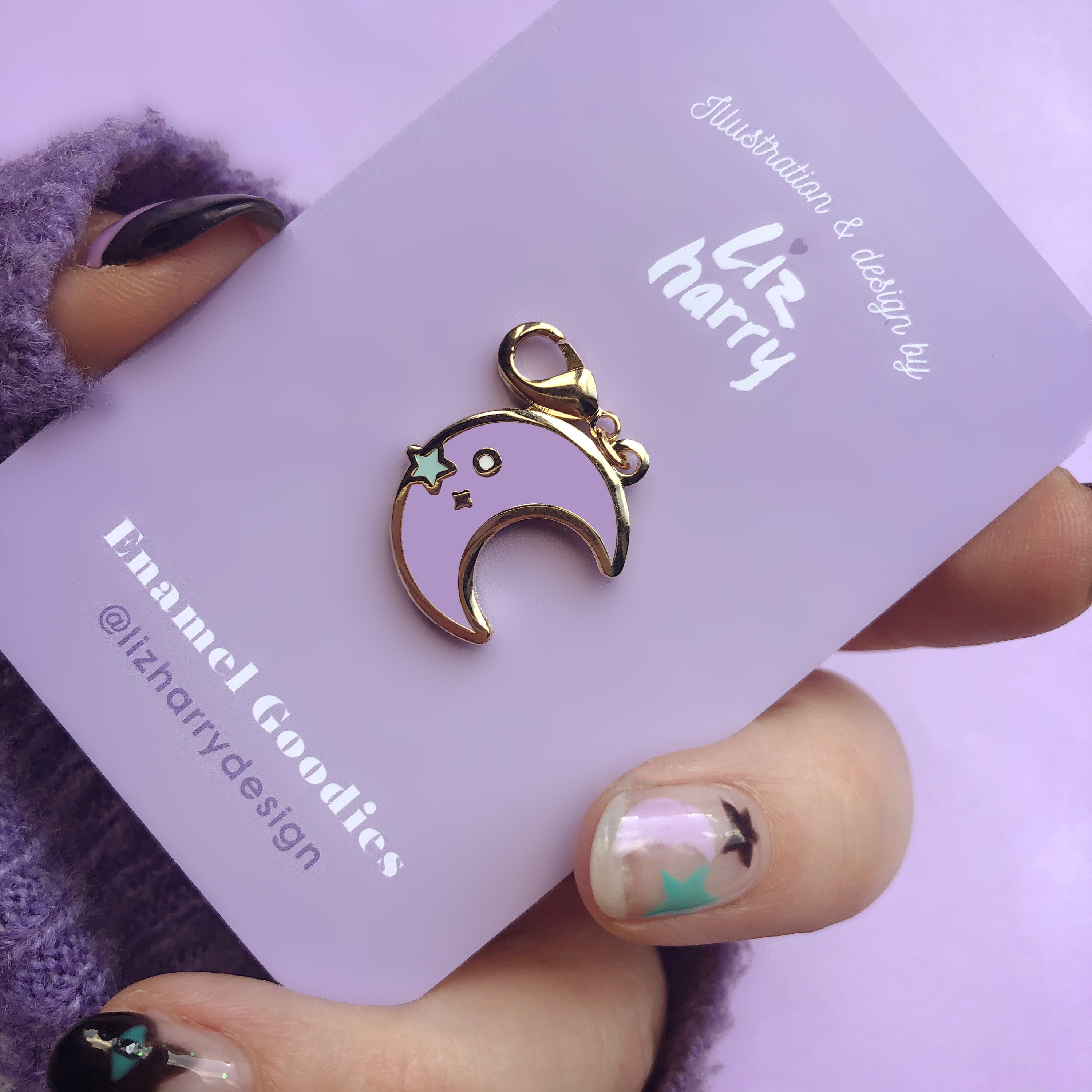 Crescent Moon Charm Magical Moon Pendant Mini Gold Pendant | Etsy