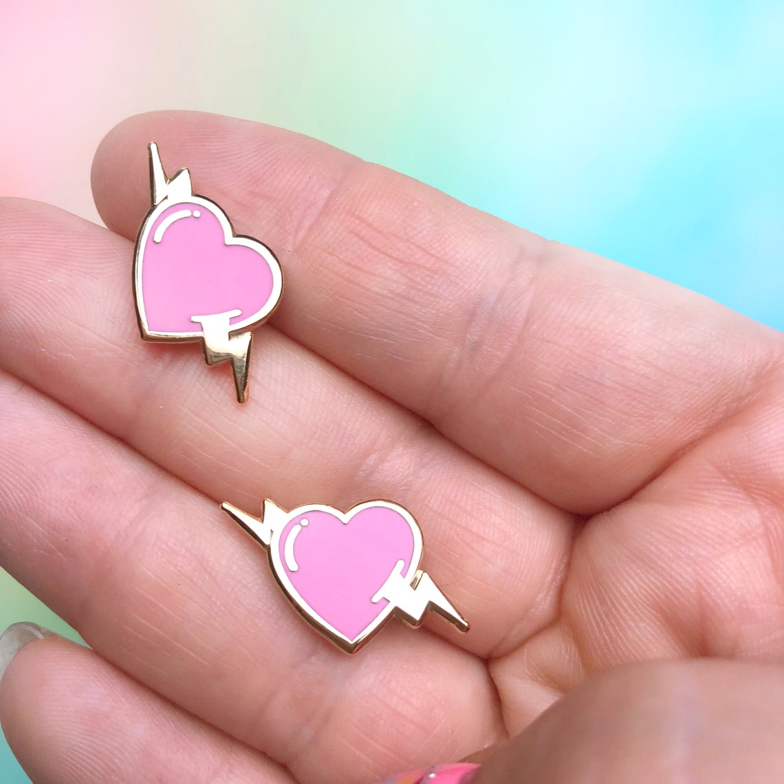 Heart Lapel Pin Set Electric Heart Pins Lapel Pins | Etsy