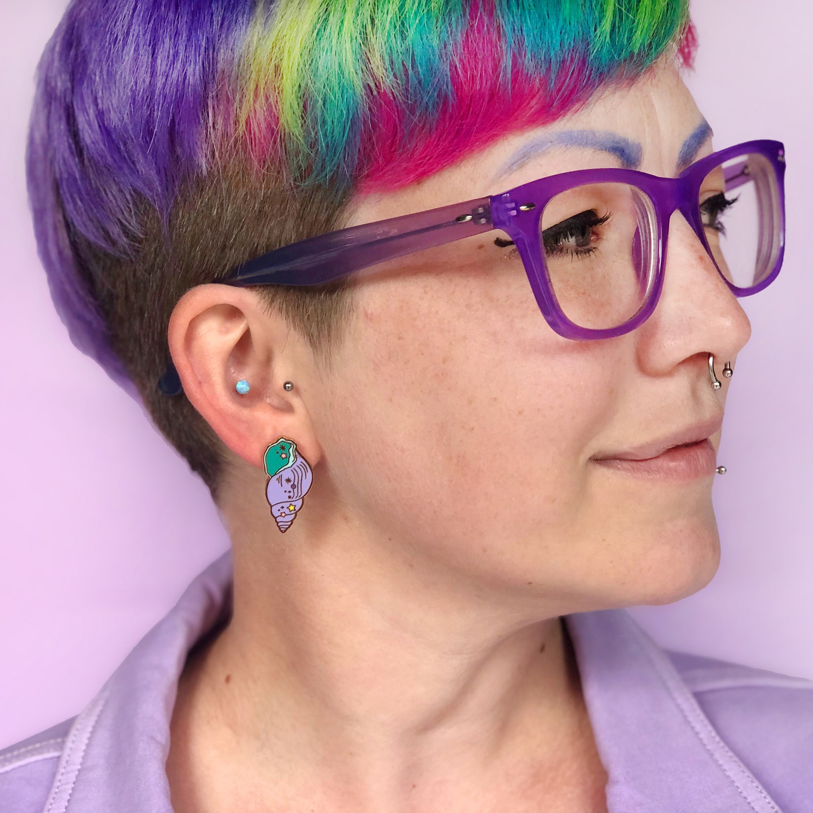 LILAC or PINK Shell Pin Little Mermaid Pin Beach Pin | Etsy