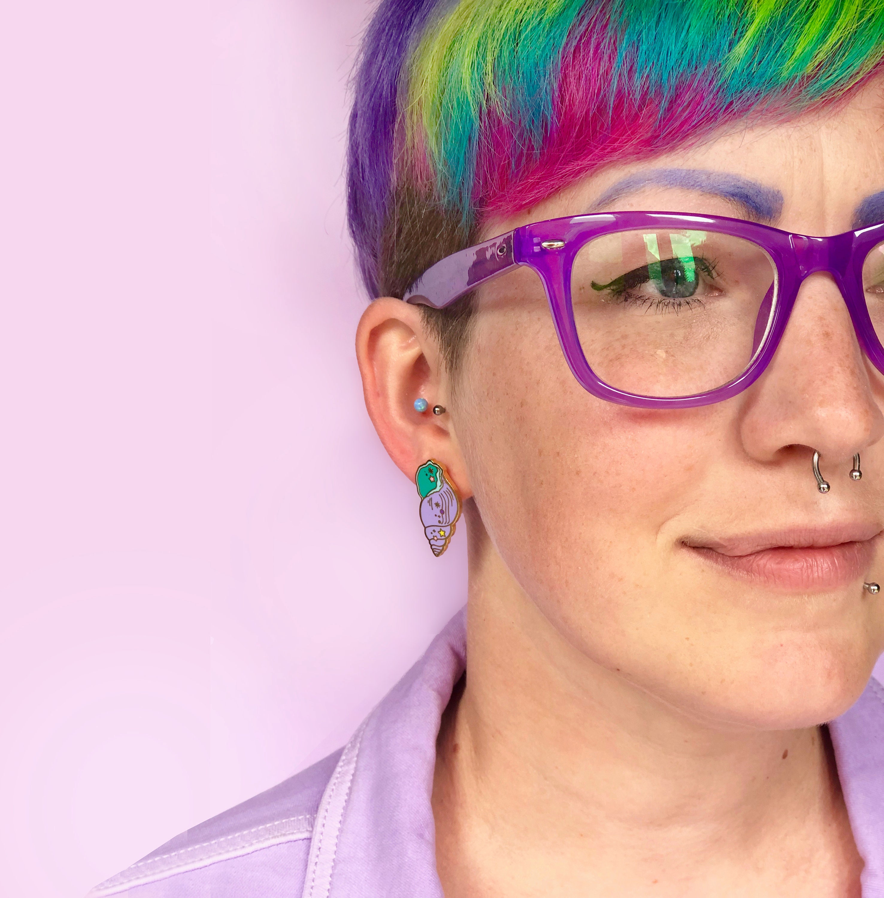 LILAC or PINK Shell Pin Little Mermaid Pin Beach Pin | Etsy