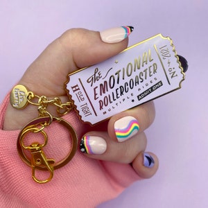 Emotional Rollercoaster Ticket Keychain - Mental Health Pin Keyring ...
