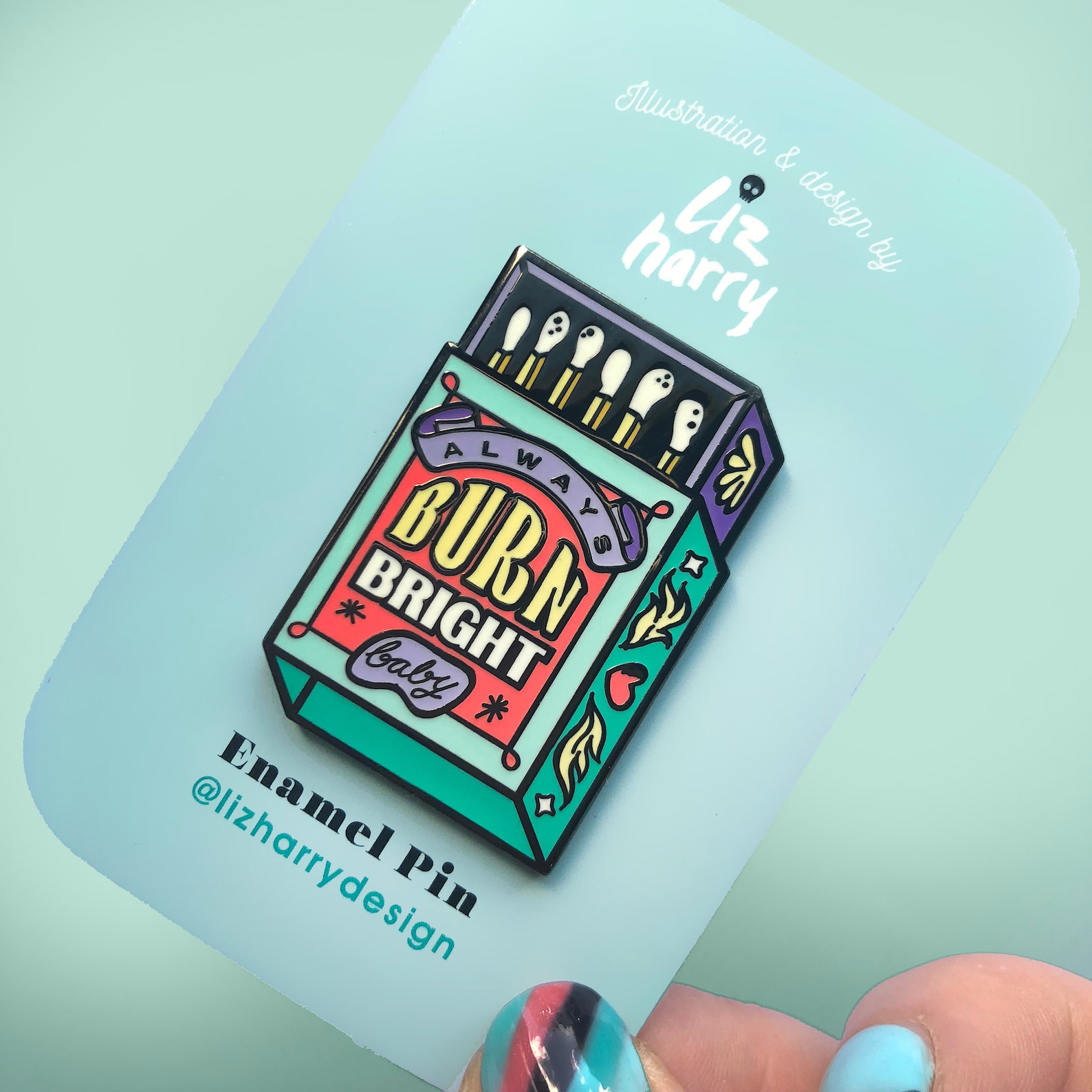 Matchbox Pin Burn Bright Pin Encouragement Gift Enamel | Etsy