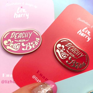 Jelly Bean Pin Peachy Keen Jelly Bean Pin Enamel Pin - Etsy