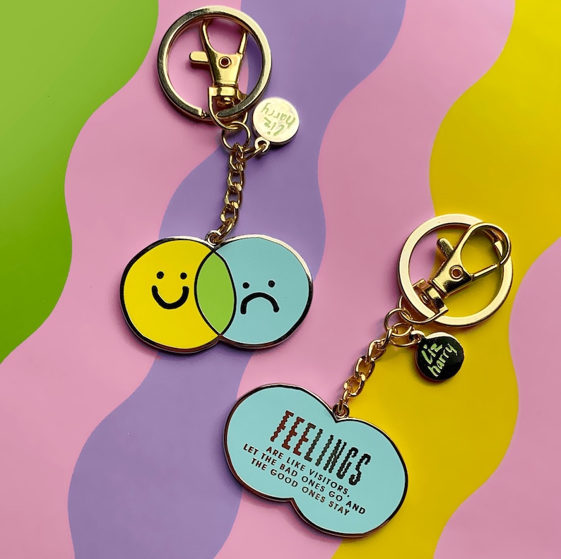Mixed Emotions Keychain Mental Health Keyring Purse Charm - Etsy UK