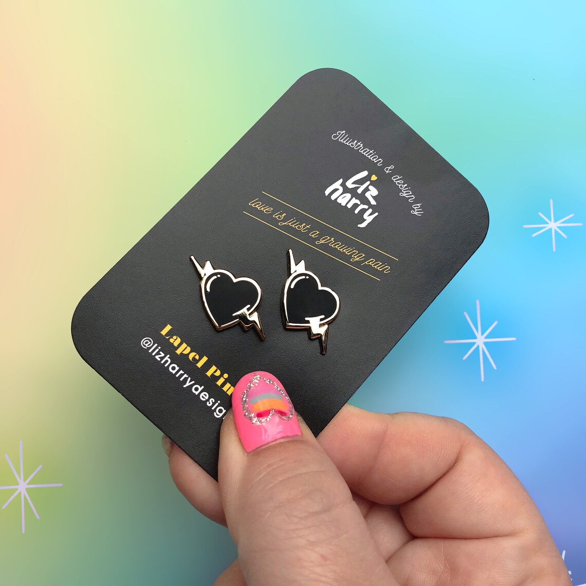 Heart Lapel Pin Set Electric Heart Pins Lapel Pins | Etsy