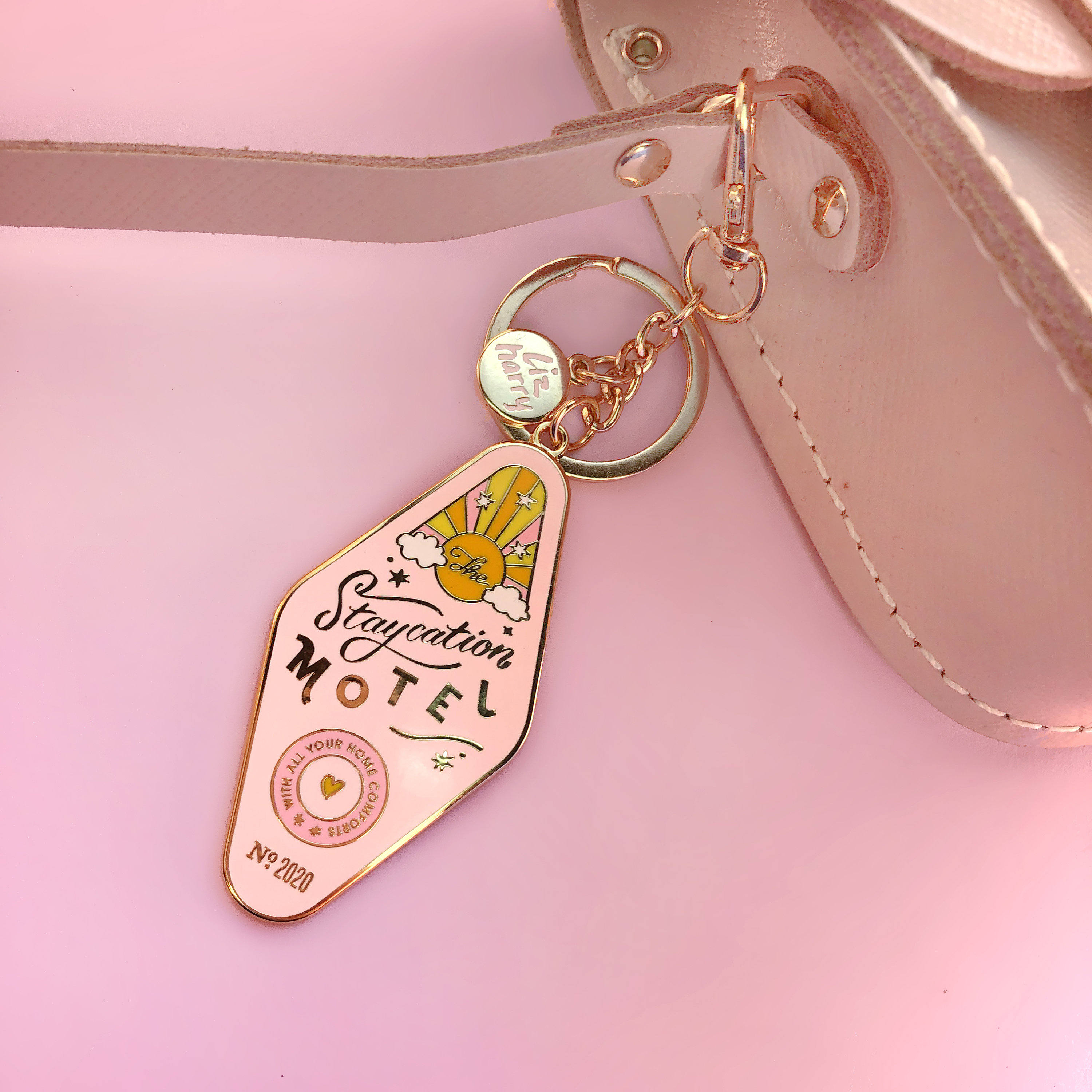 Staycation Motel Keychain Isolation Keyring Pastel Pink - Etsy