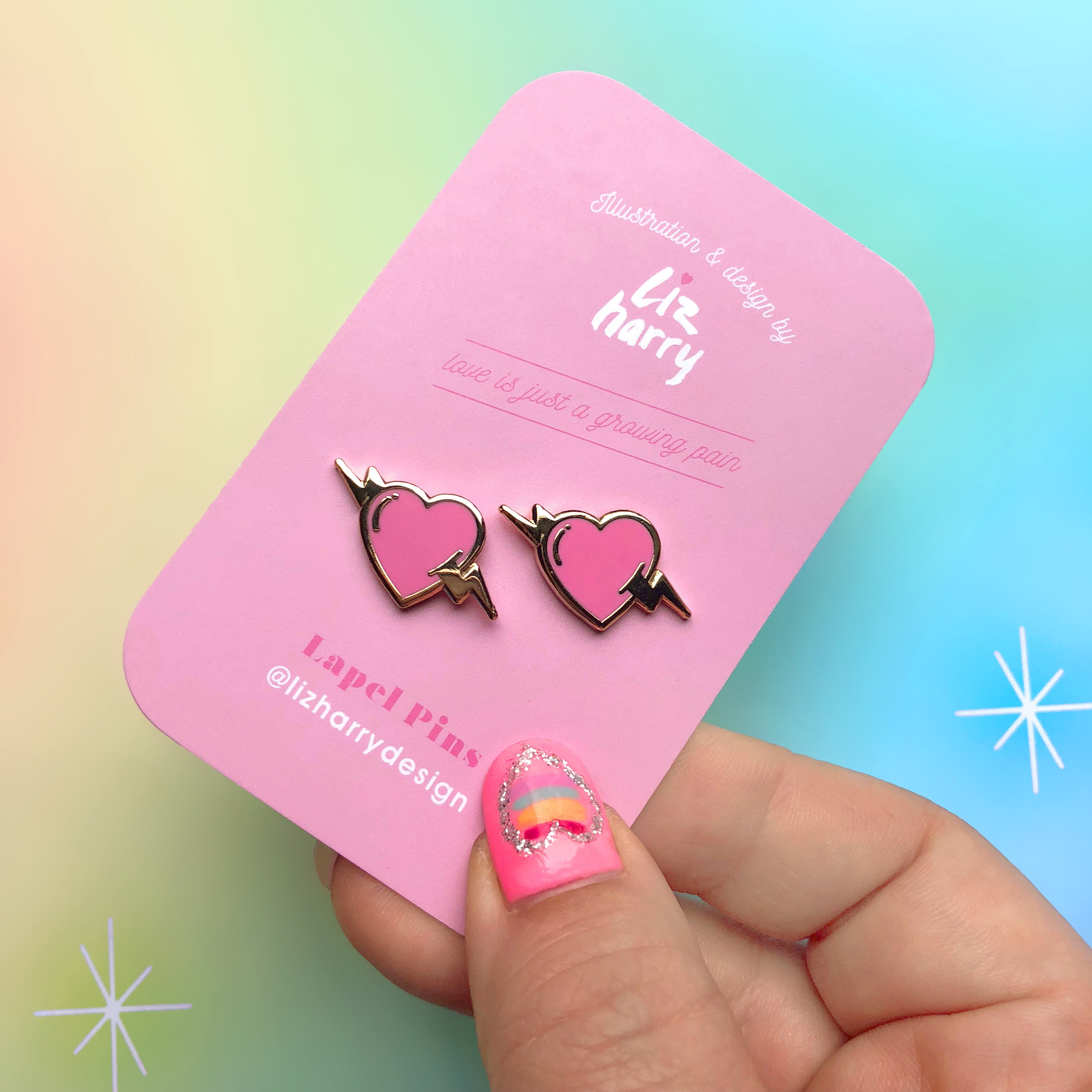 Heart Lapel Pin Set Electric Heart Pins Lapel Pins | Etsy