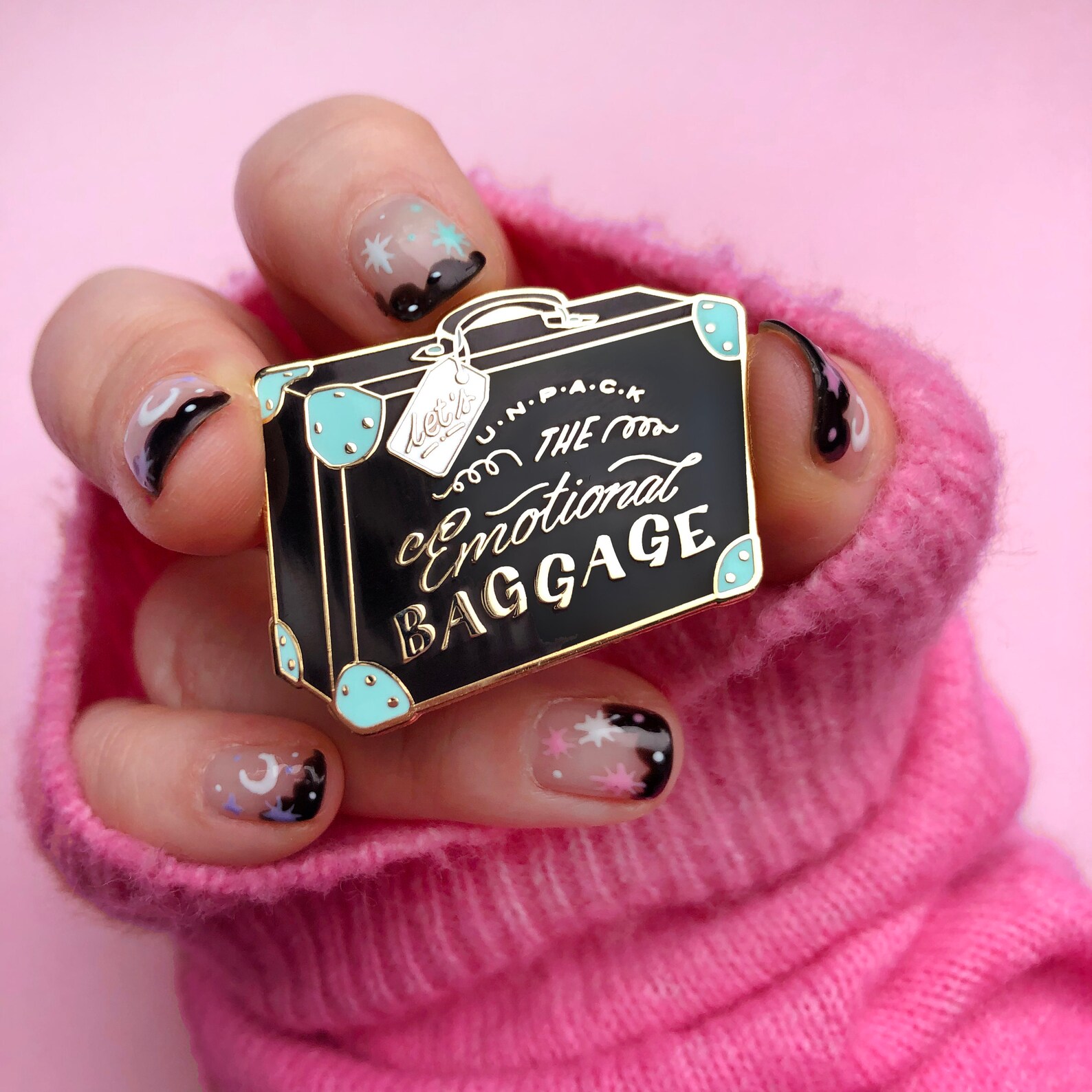 Emotional Baggage Suitcase Enamel Pin - Mental Health Pin - Retro ...