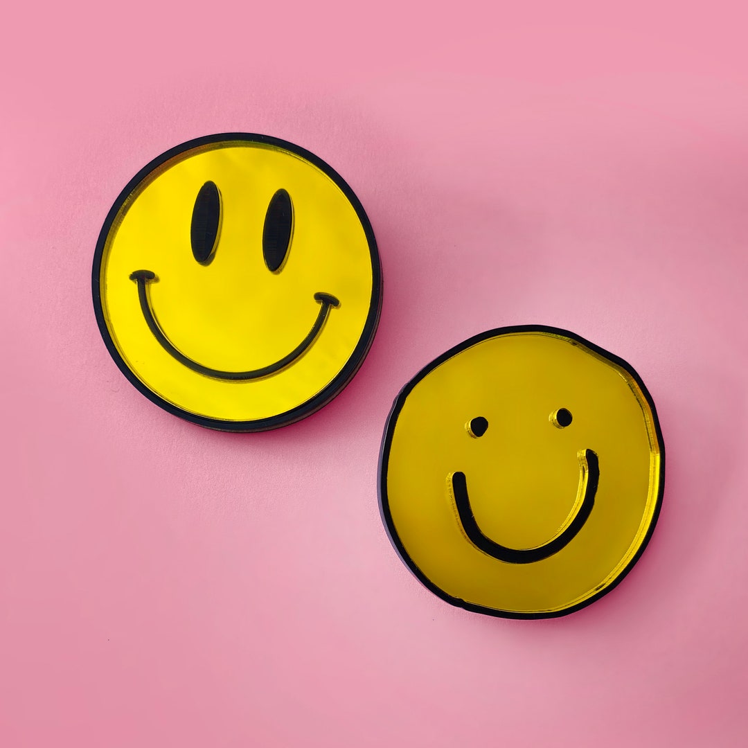 Smiley Face Laser Cut Brooch OR Hair-clip - Smiley Pin - Laser Cut ...