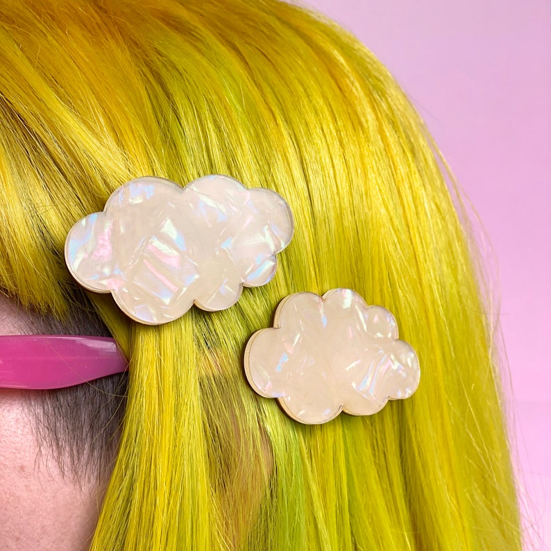 Cloud Marbled Acrylic Hairclip - Clouds Hair Slides Individual or as a ...