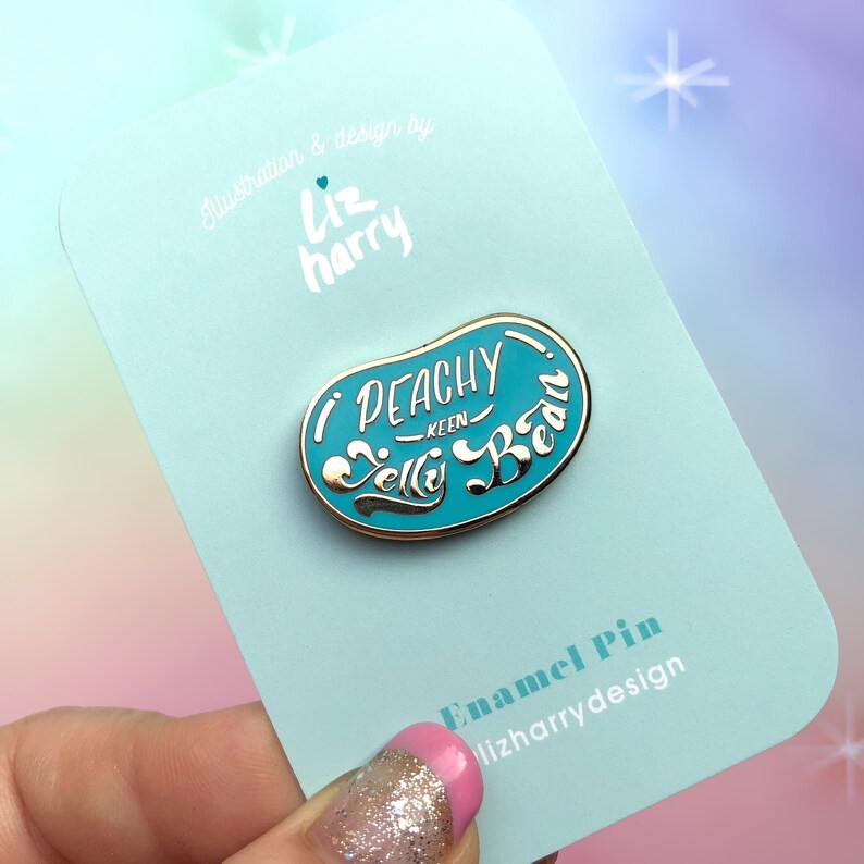 Jelly Bean Pin Peachy Keen Jelly Bean Pin Enamel Pin - Etsy