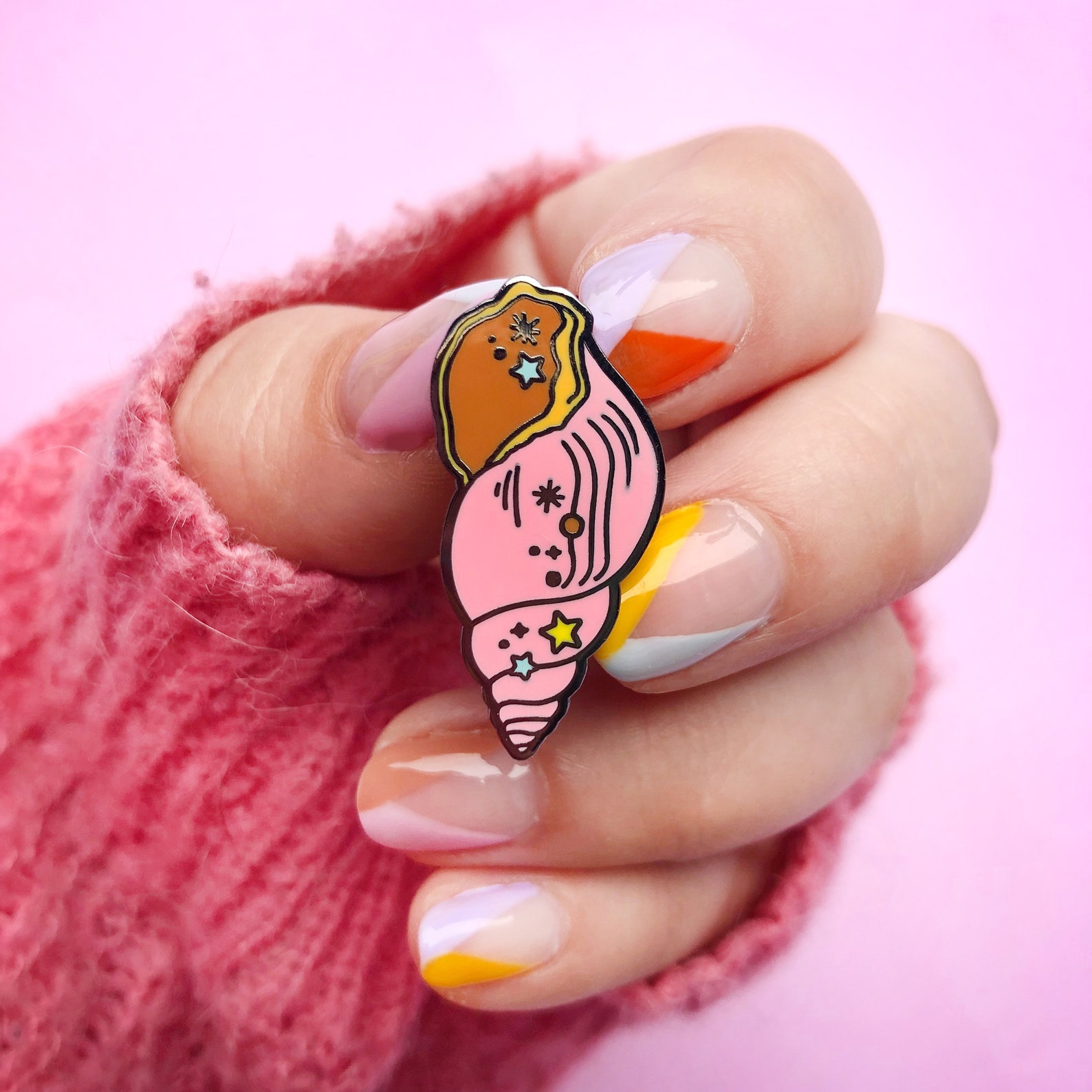 LILAC or PINK Shell Pin Little Mermaid Pin Beach Pin | Etsy