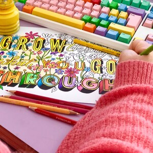 GROW THROUGH What You GO Through Digital Colouring in A4 Sheet - Print ...