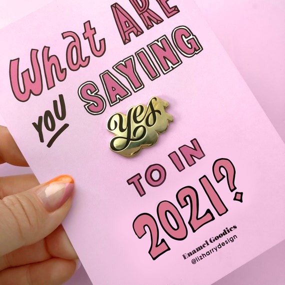 YES Enamel Pin or Necklace Positive Affirmation Necklace | Etsy