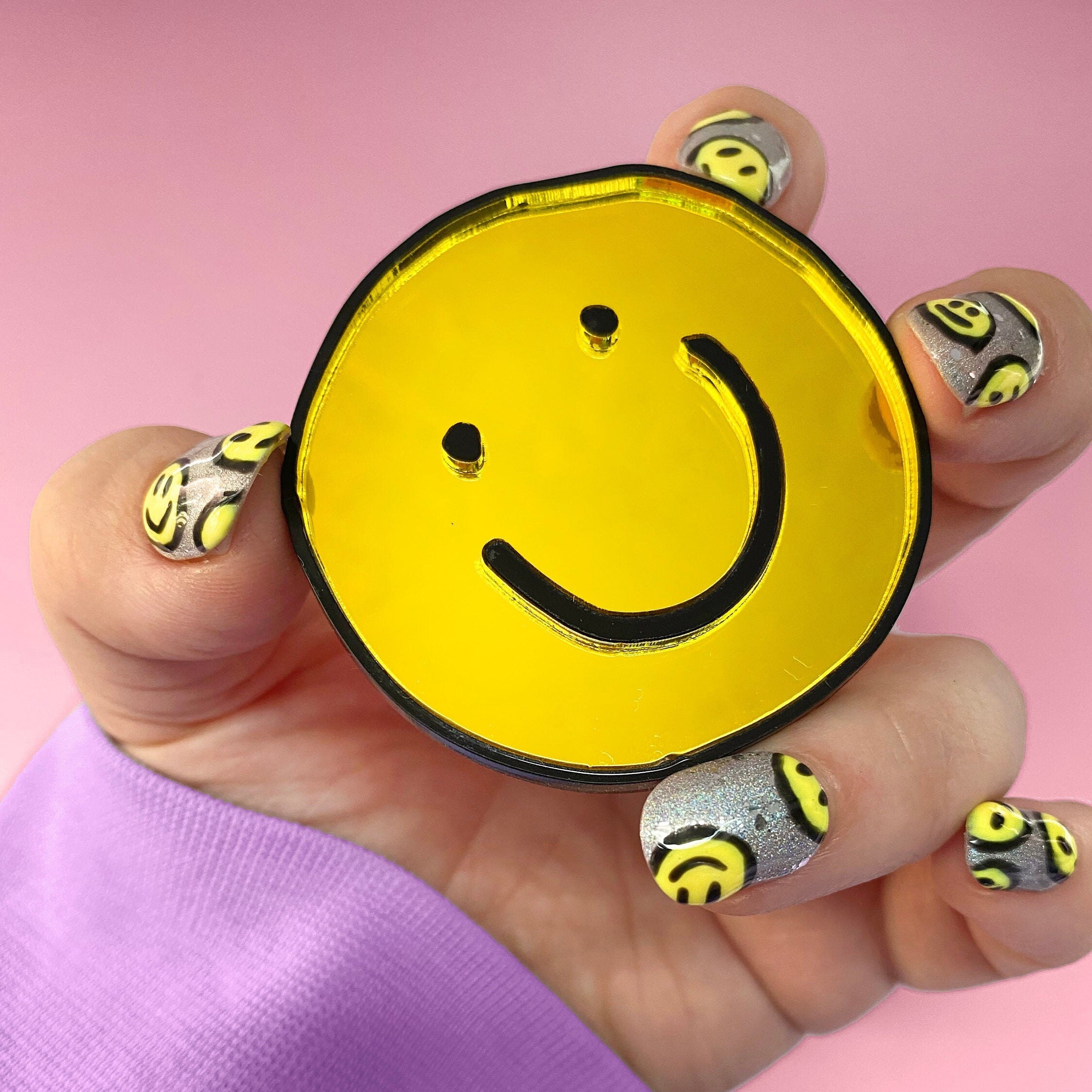 Smiley Face Laser Cut Brooch OR Hair-clip - Smiley Pin - Laser Cut ...