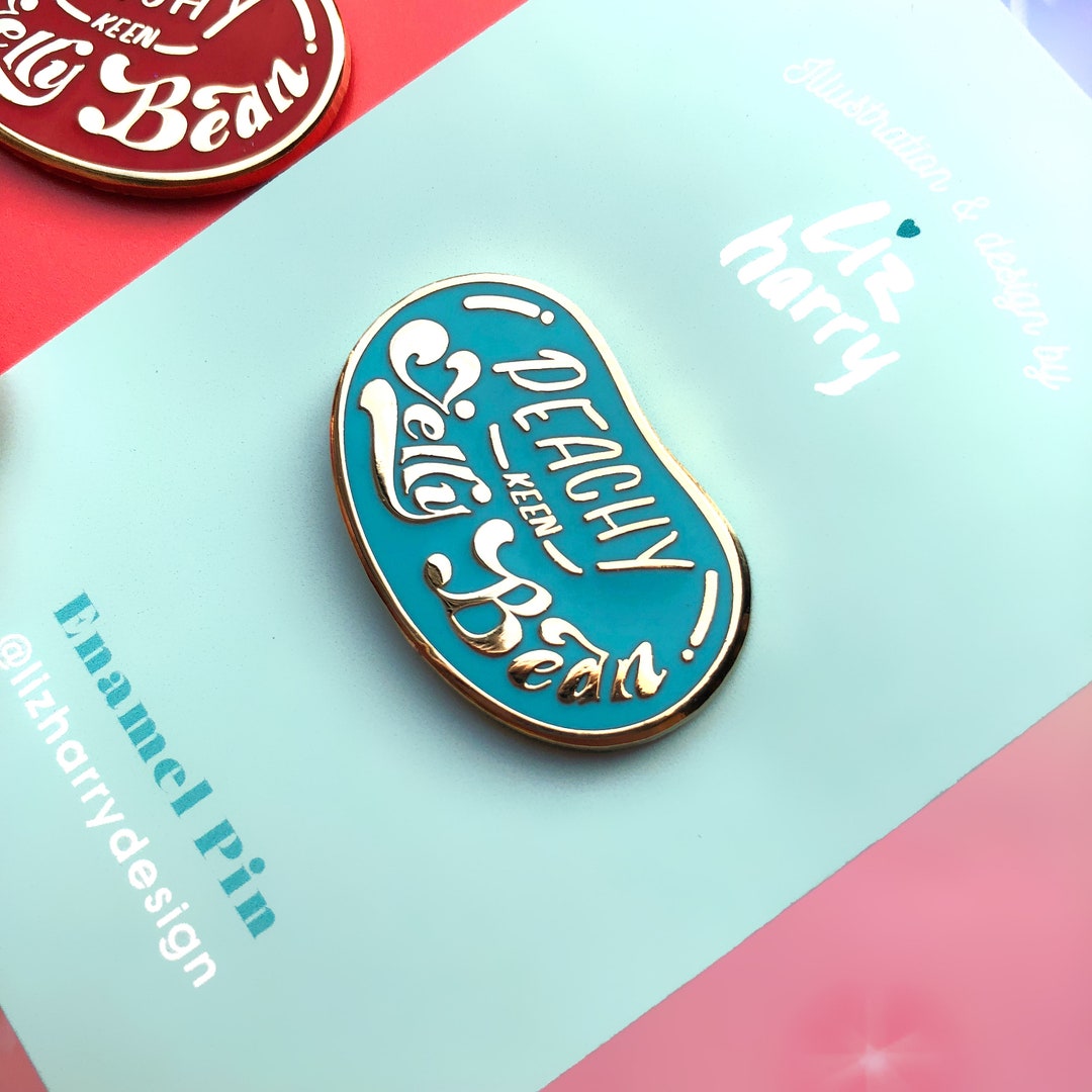 Jelly Bean Pin Peachy Keen Jelly Bean Pin Enamel Pin - Etsy