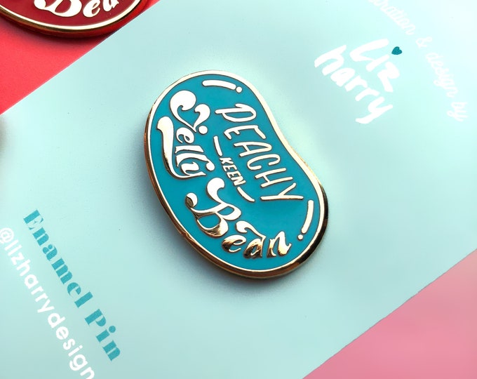 Jelly Bean Pin Peachy Keen Jelly Bean Pin Enamel Pin - Etsy
