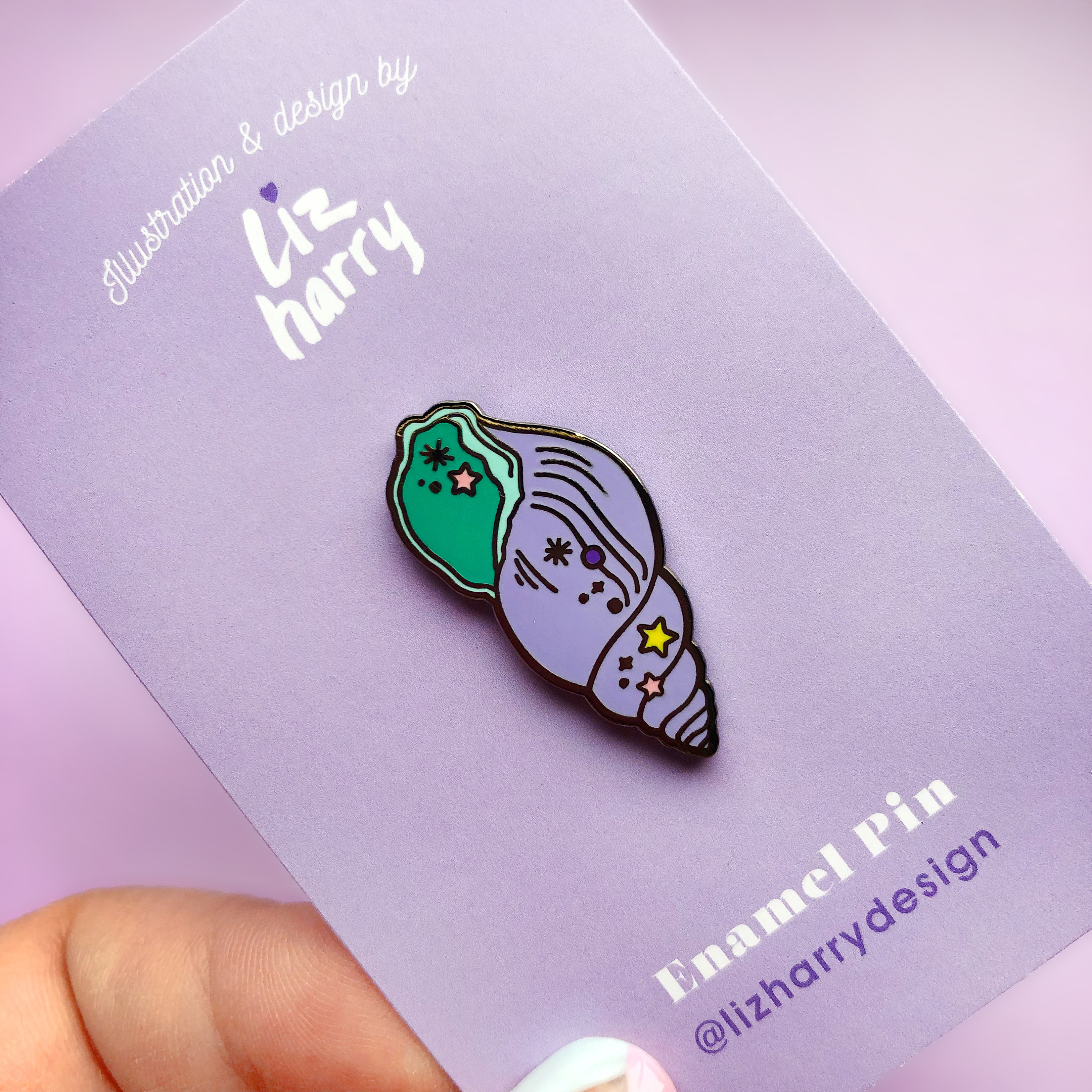 LILAC or PINK Shell Pin Little Mermaid Pin Beach Pin | Etsy