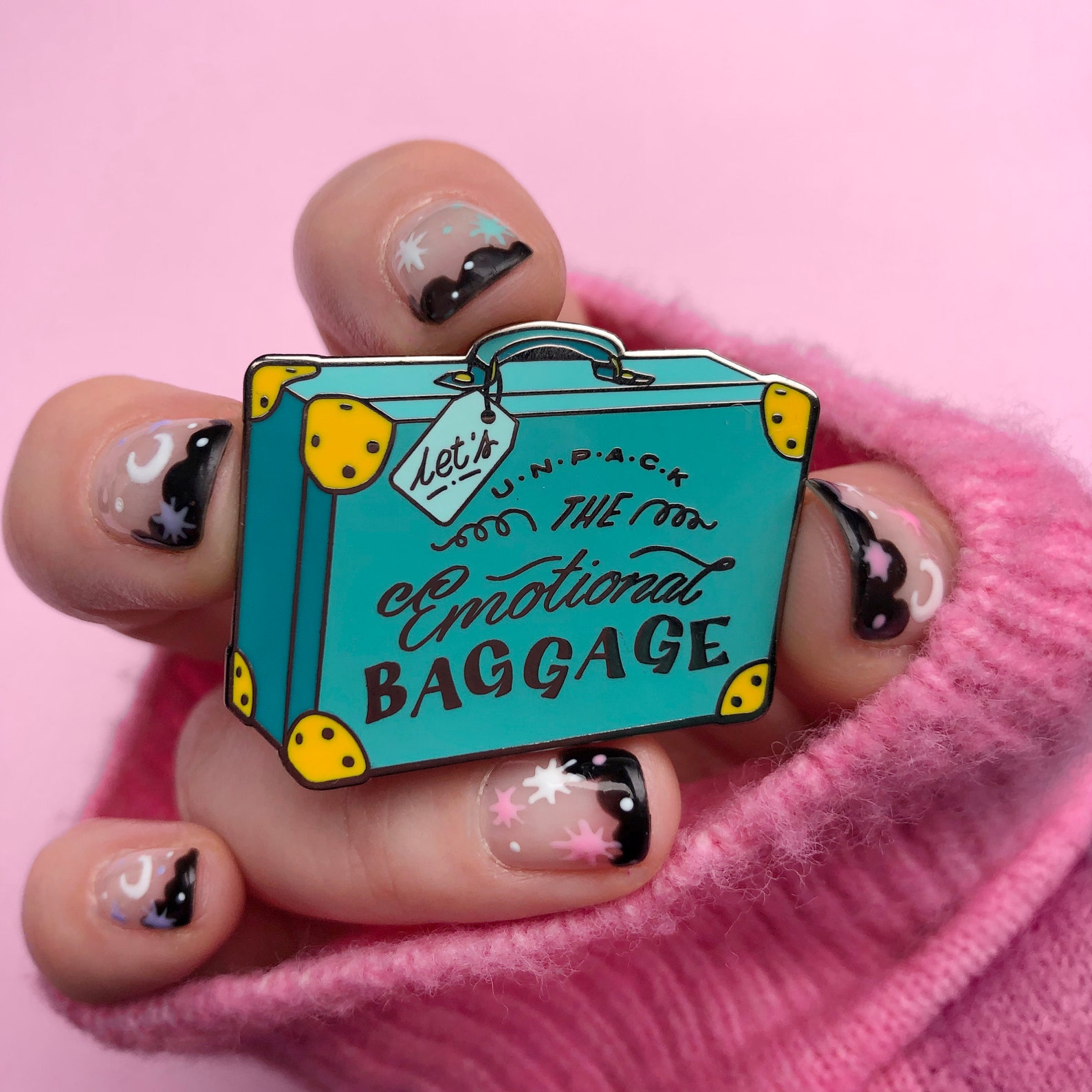 Emotional Baggage Suitcase Enamel Pin Mental health Pin | Etsy