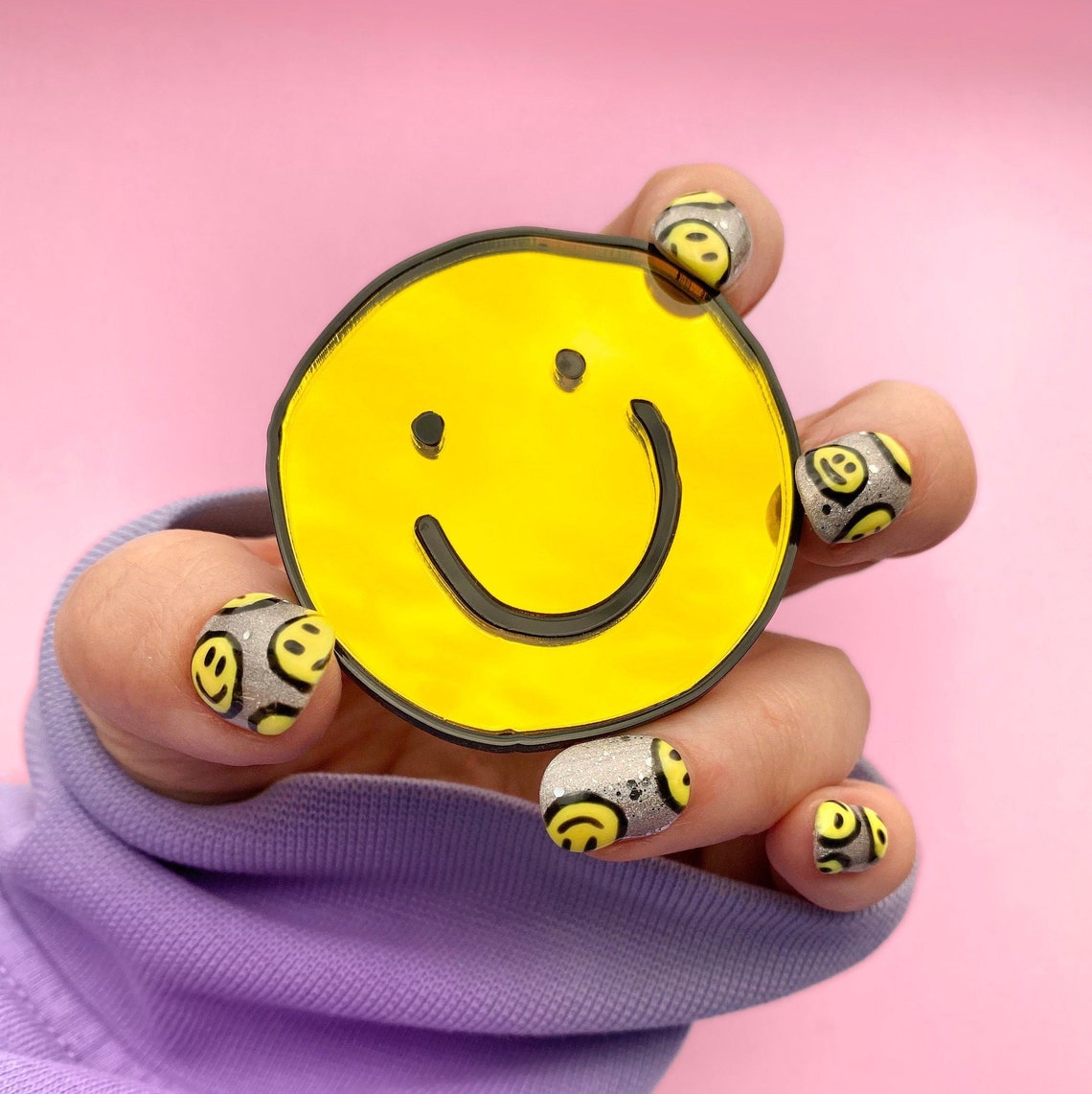 Smiley Face Laser Cut Brooch OR Hair-clip - Smiley Pin - Laser Cut ...