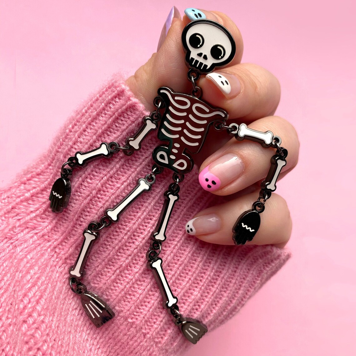 Glow in the Dark Enamel Statement XL Articulated Pin Gothic | Etsy