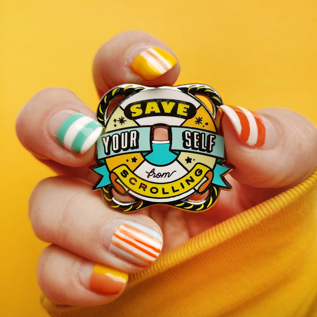 Save Yourself From Scrolling Pin Life Ring Pin Mental - Etsy