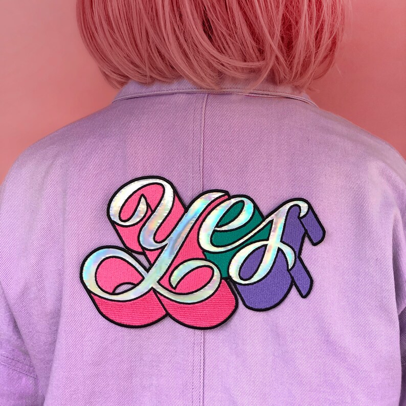 YES XL Back Embroidered Iron-on Patch Wedding Patch - Etsy
