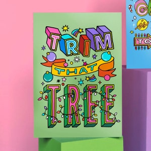 Bundle of 3 Festive Lettering Christmas Cards - Colourful Lettering ...